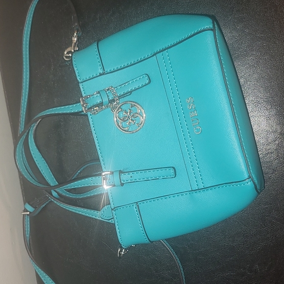Guess | Bags | Stunning Turquoise Blue Guess Shoulder Bag | Poshmark